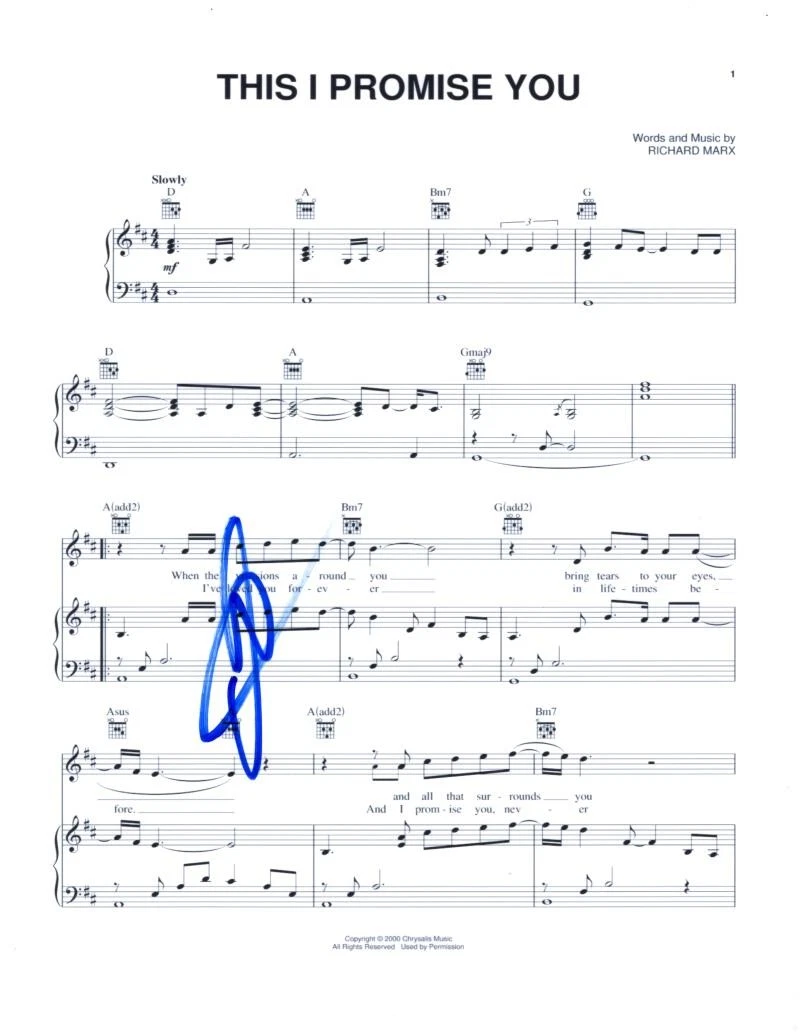 Joey Fatone NSYNC Signed Autograph This I Promise You Sheet Music - No ...