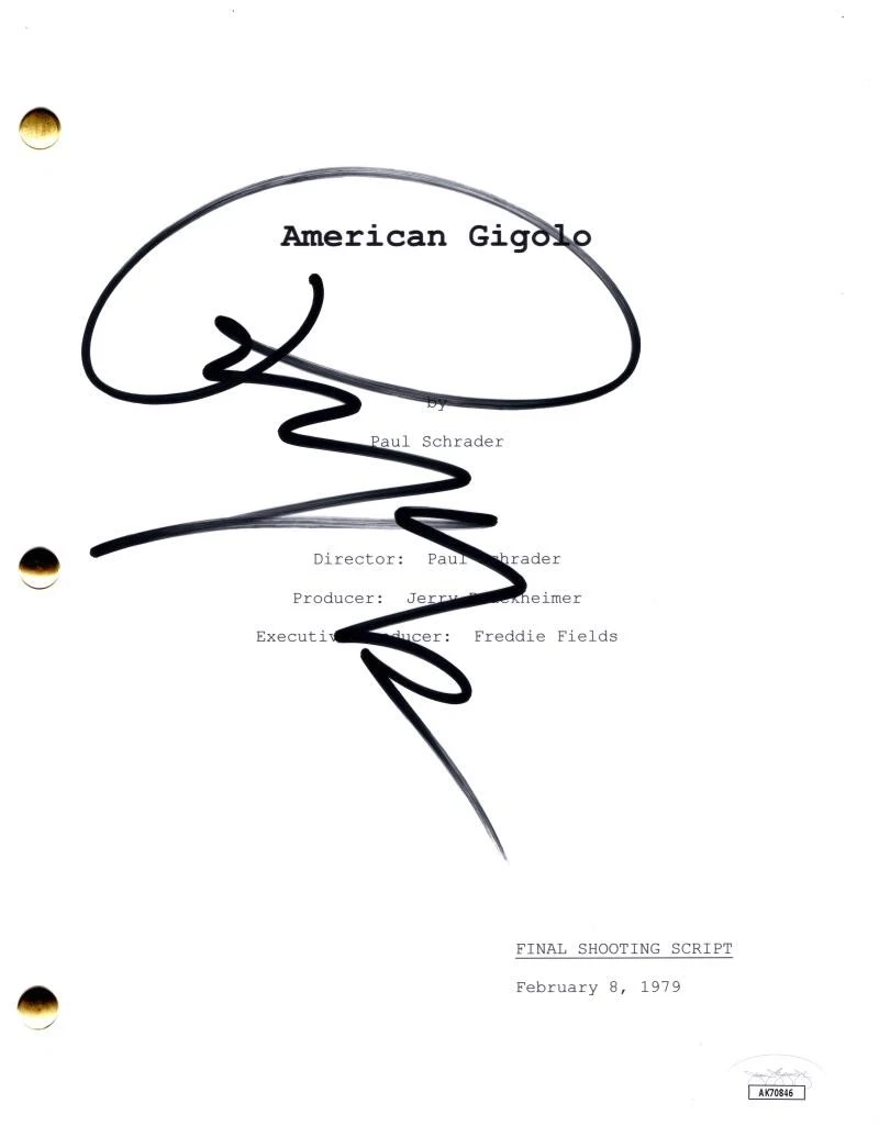Richard Gere Signed Autograph American Gigolo Full Script Screenplay w ...