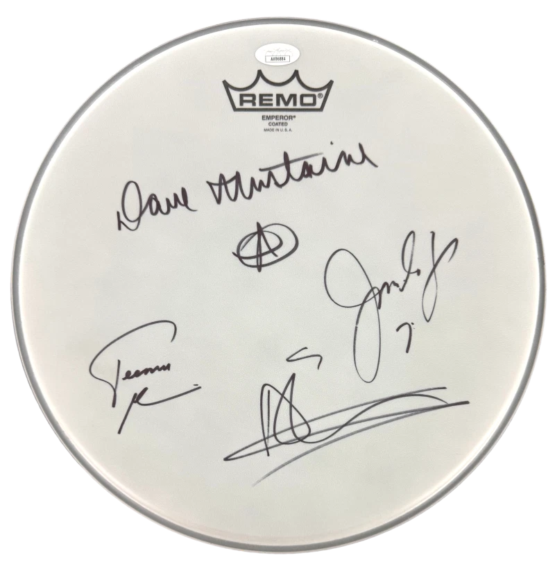 Megadeath Full Band Signed Autograph 12" Drumhead - Dave Mustaine +3 w ...