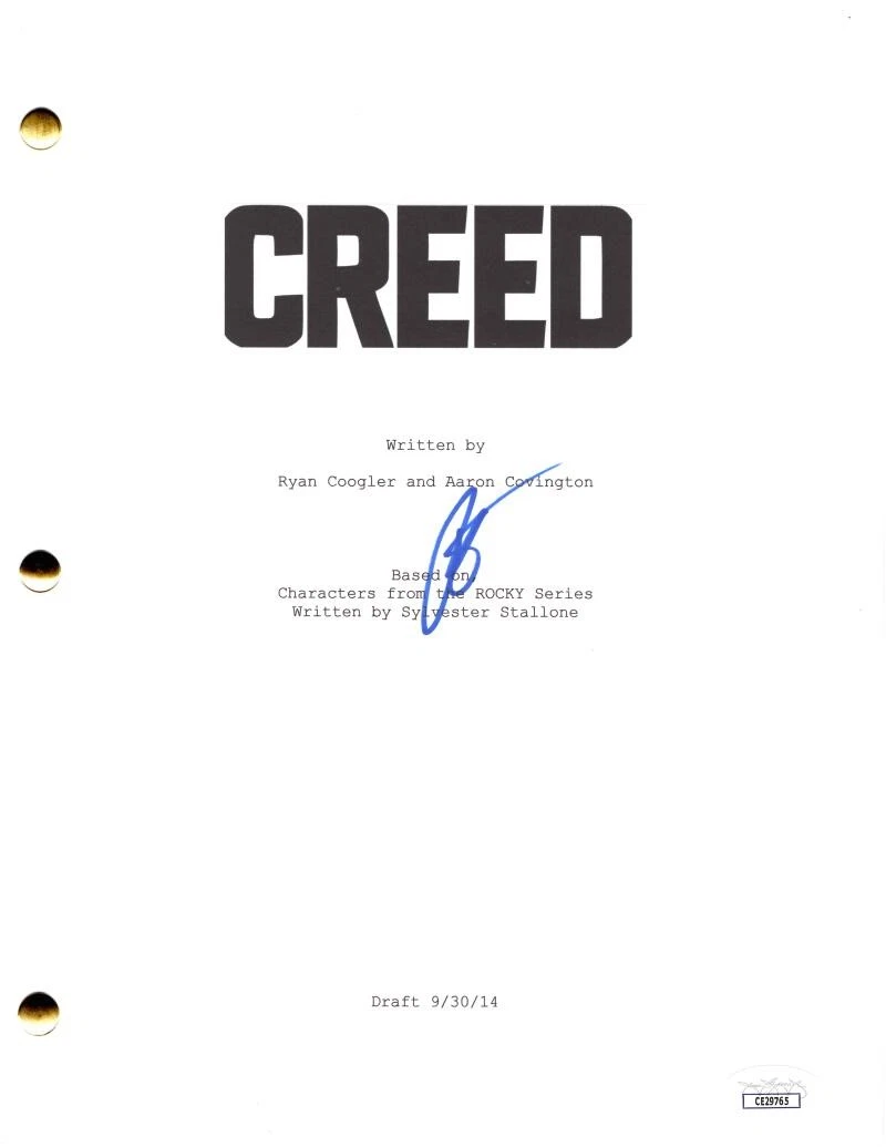 Ryan Coogler Signed Autograph Creed Full Movie Script - Michael B ...