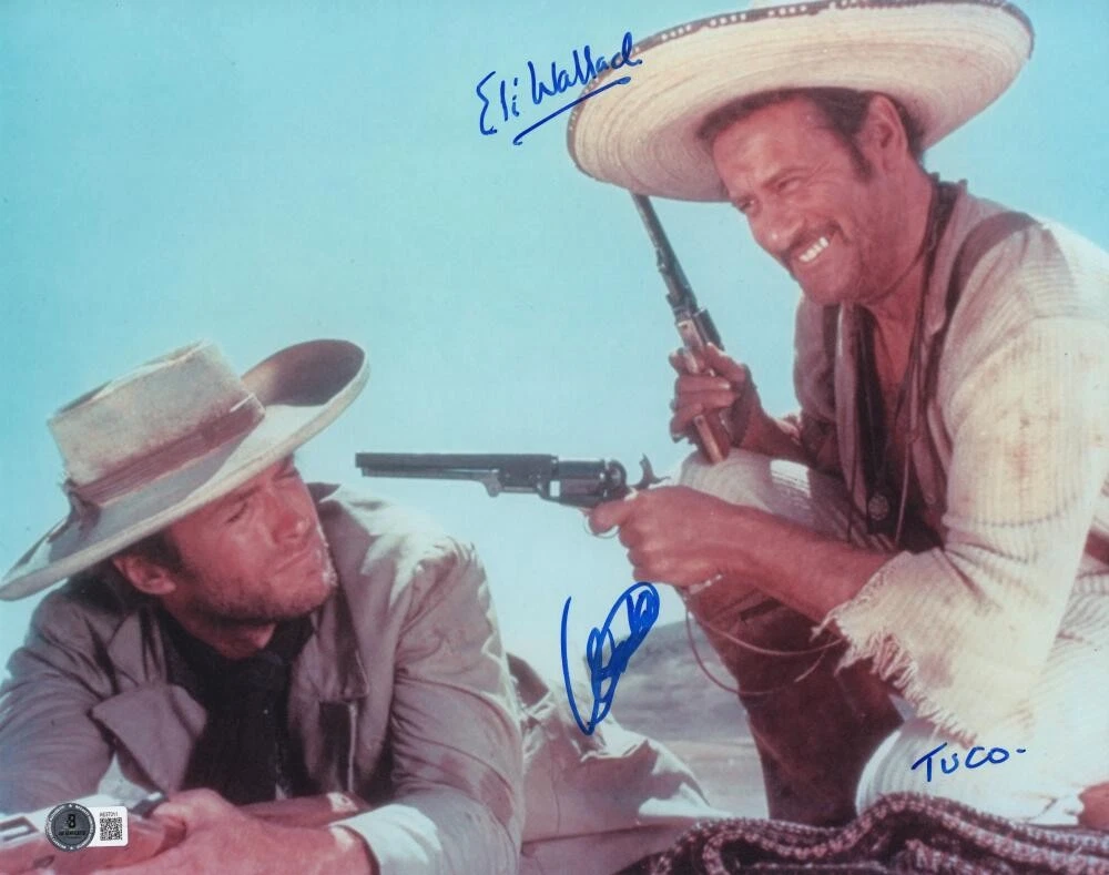 Clint Eastwood & Eli Wallach Signed Autograph 11x14 Photo Good Bad Ugly ...