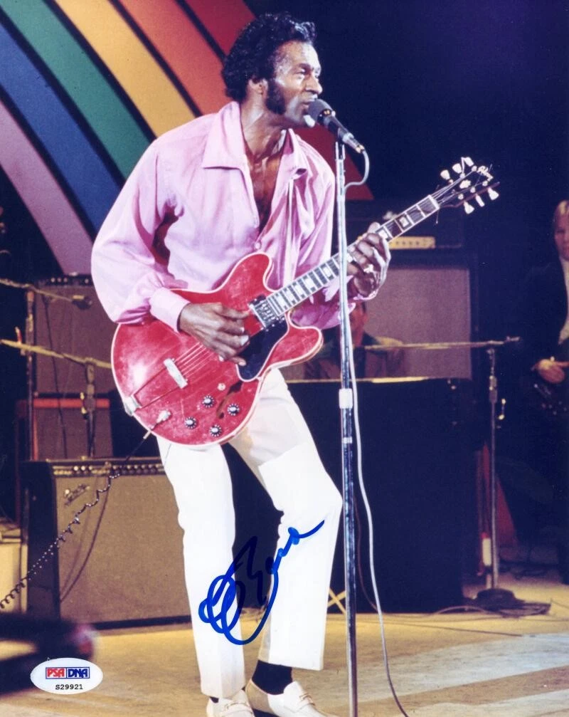 Chuck Berry Signed Autograph 8x10 Photo - Iconic Rock Pioneer on Stage ...