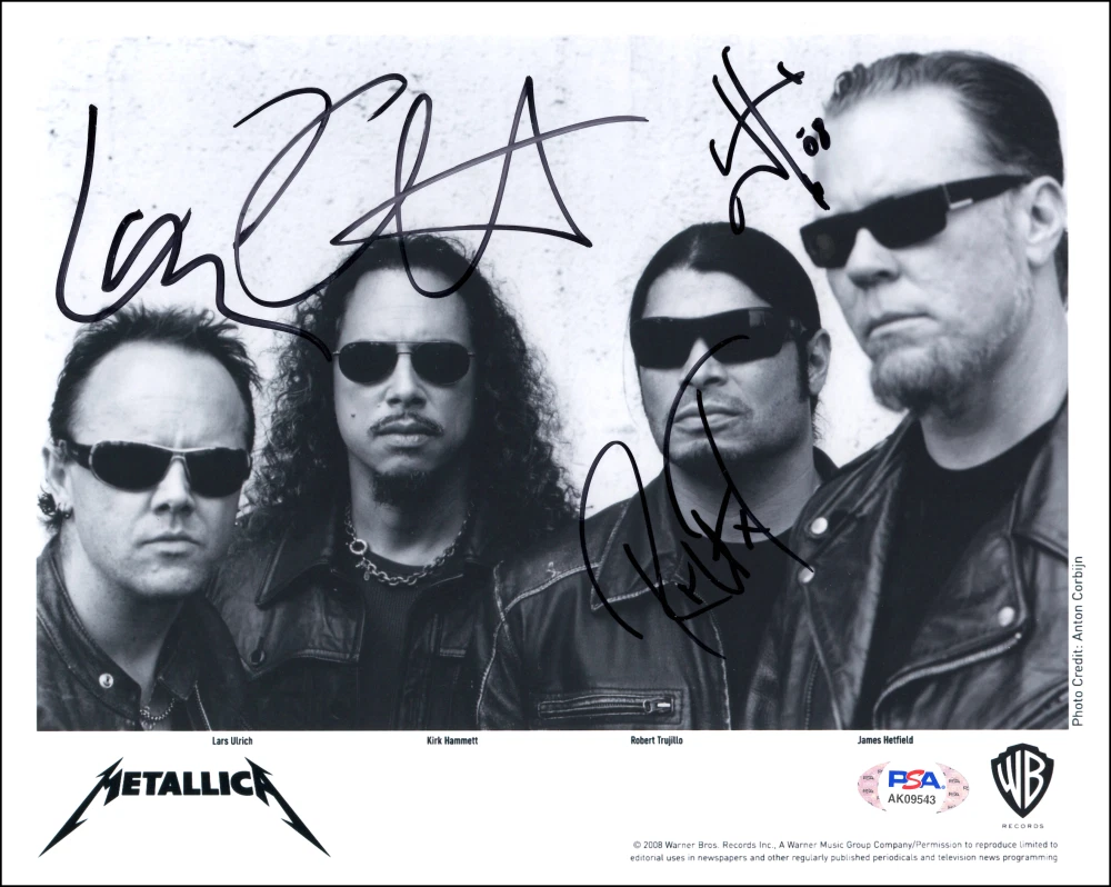 Metallica Band Signed Autograph 8x10 Original Promo Photo James ...