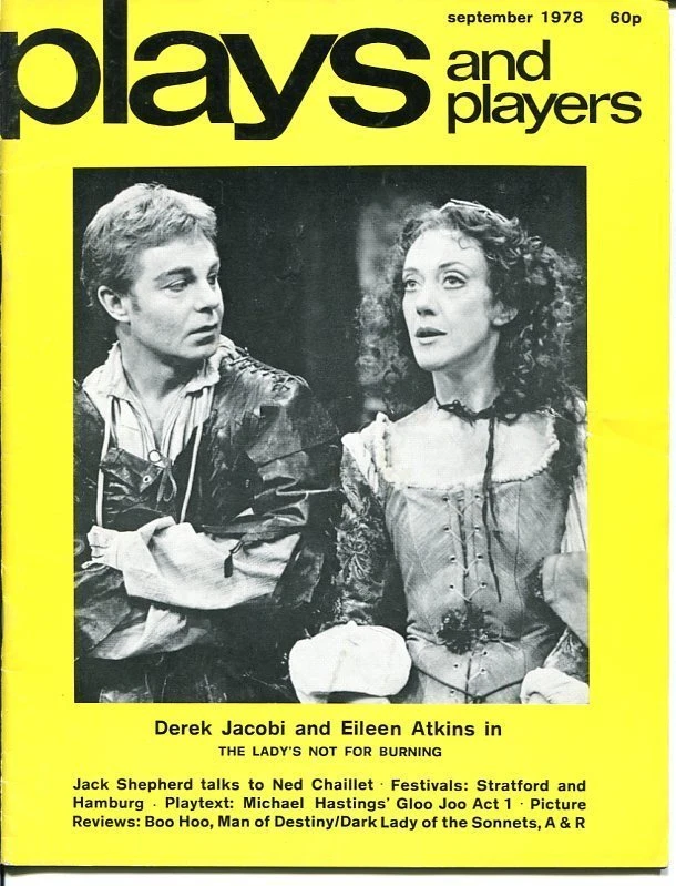 Derek Jacobi Eileen Atkins Michael Hastings Sep 1978 Plays And Players ...