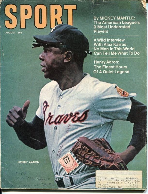 Hank Aaron Mickey Mantle Alex Karras August 1970 Sport Magazine ...