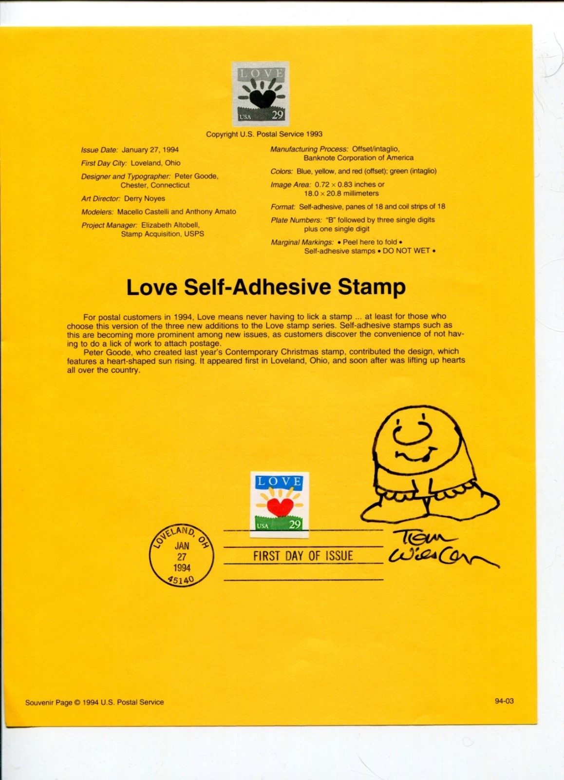 Tom Wilson Ziggy Comic Creator Artist Rare Signed Autograph FDC Sheet W ...