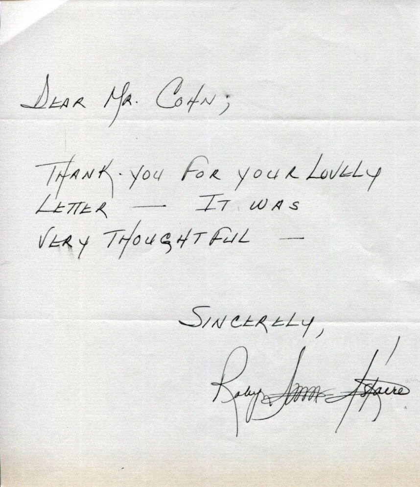 Robyn Smith Astaire Horse Jockey Racing Wife of Fred Astaire Signed ...