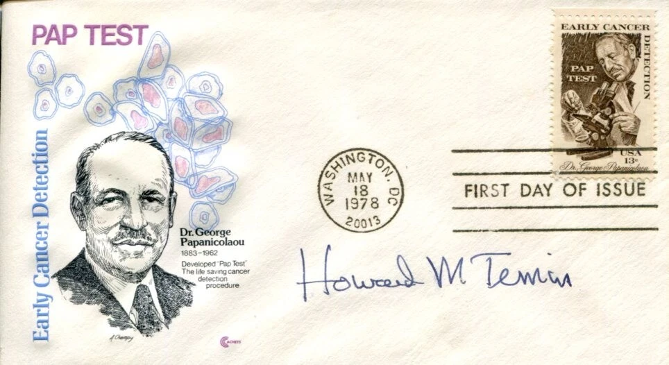 Howard Martin Temin Nobel Prize Medicine Reverse Transcriptase Signed ...