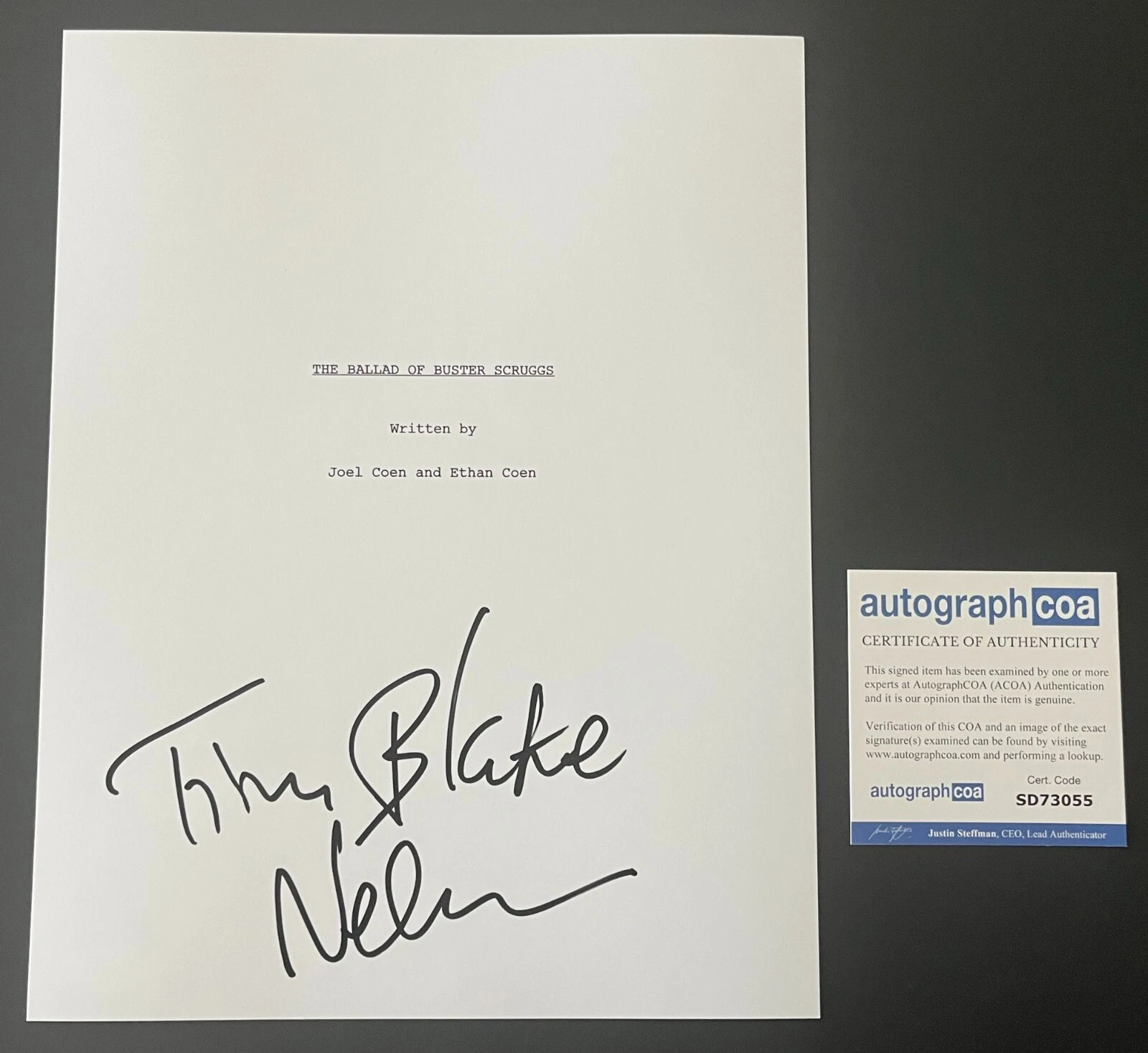 TIM BLAKE NELSON SIGNED AUTOGRAPH THE BALLAD OF BUSTER SCRUGGS FULL ...