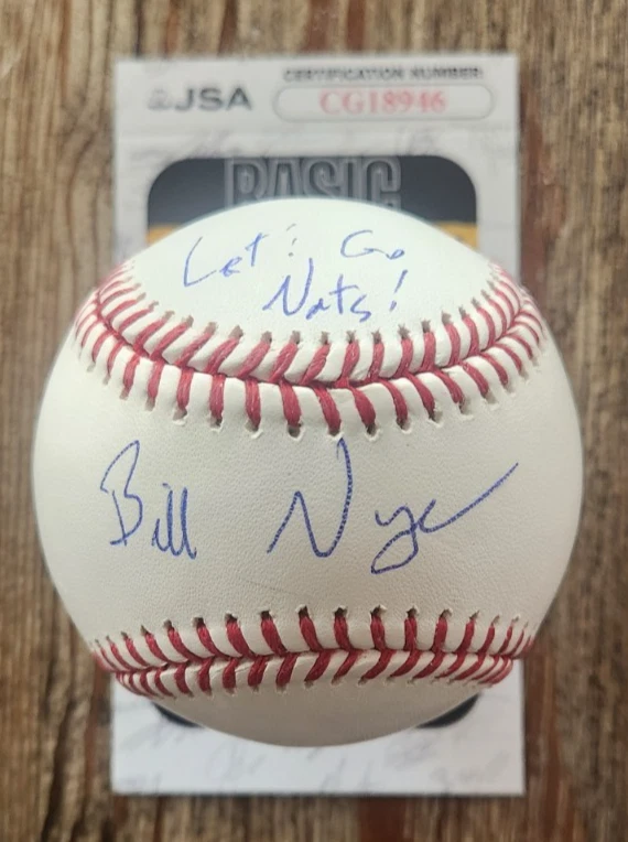 Bill Nye Signed Official MLB Baseball JSA COA Science Guy Washington ...