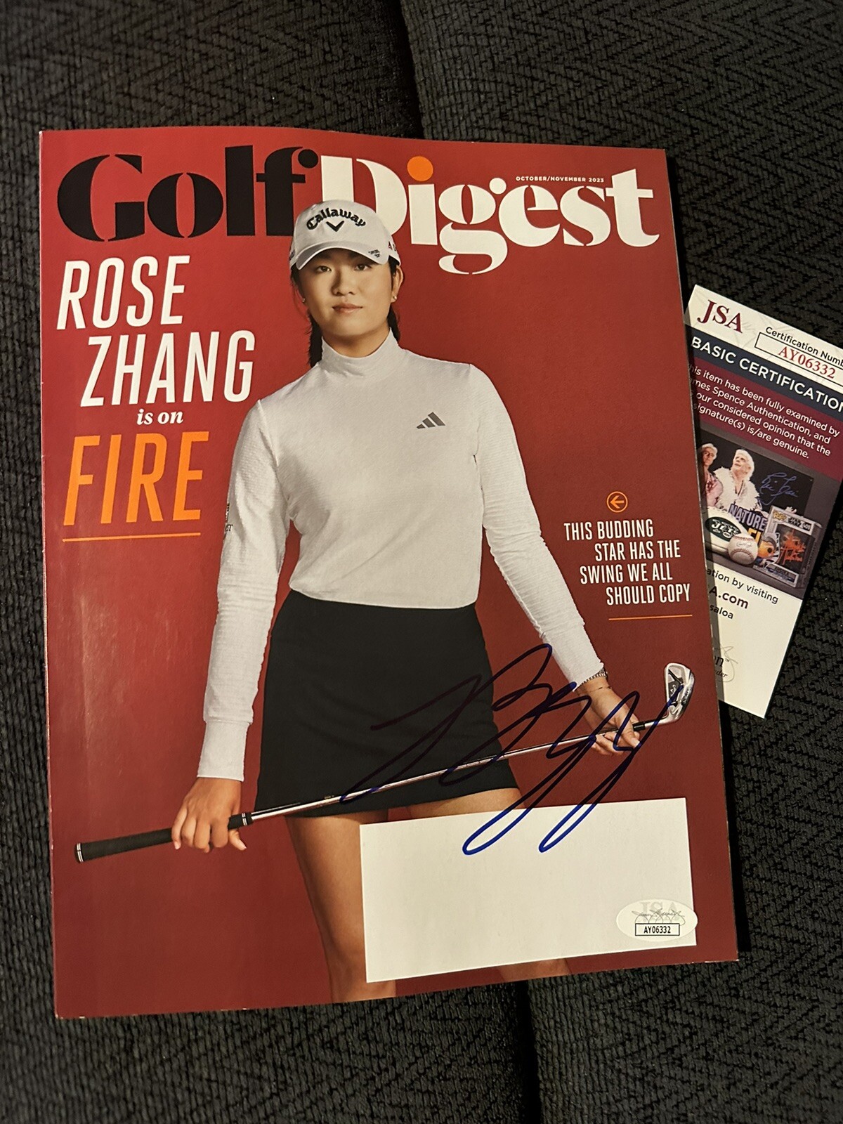 Rose Zhang Autographed Magazine Signed Lpga Golf Jsa Authentication Coa