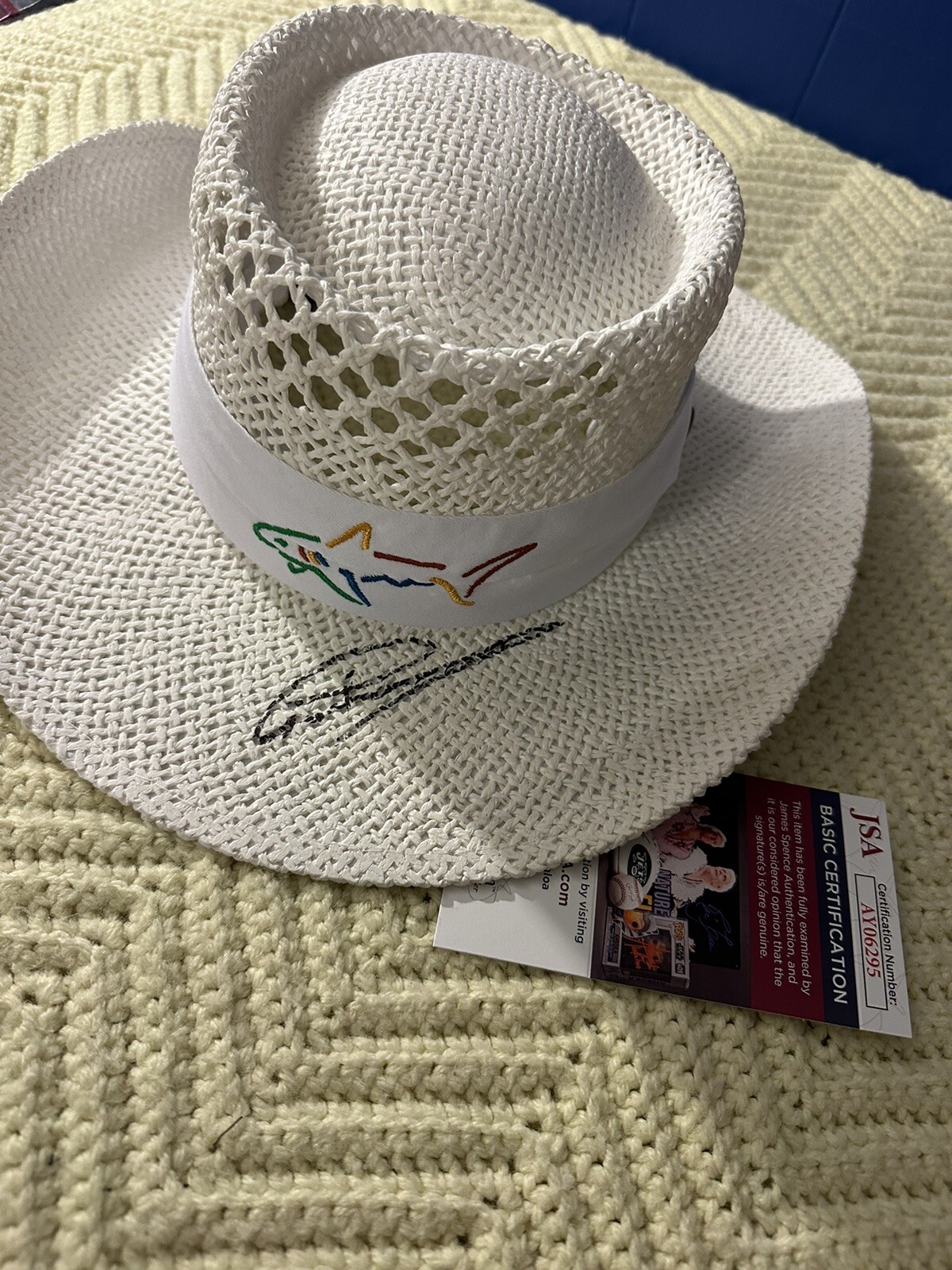 Greg Norman Signed Signature Shark Straw Hat JSA Authenticated COA PGA ...
