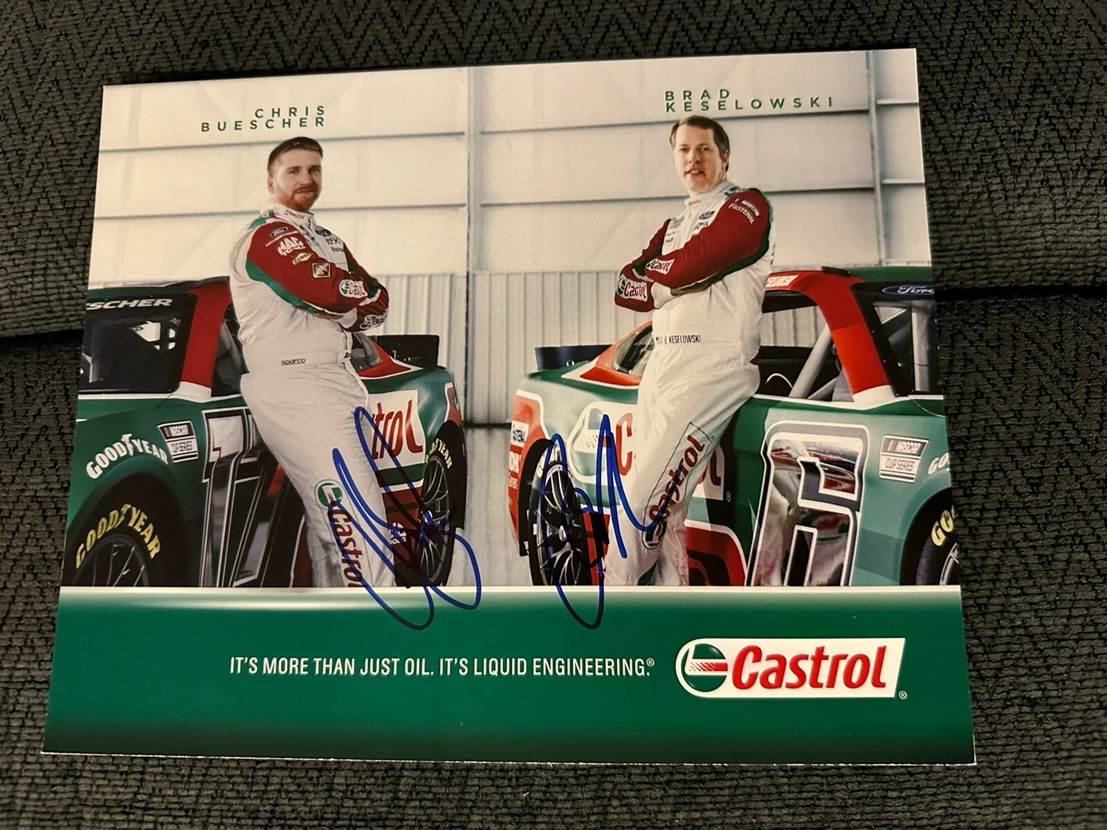 Brad Keselowski Chris Buescher Signed Promo Hero Card Nascar Cup ...