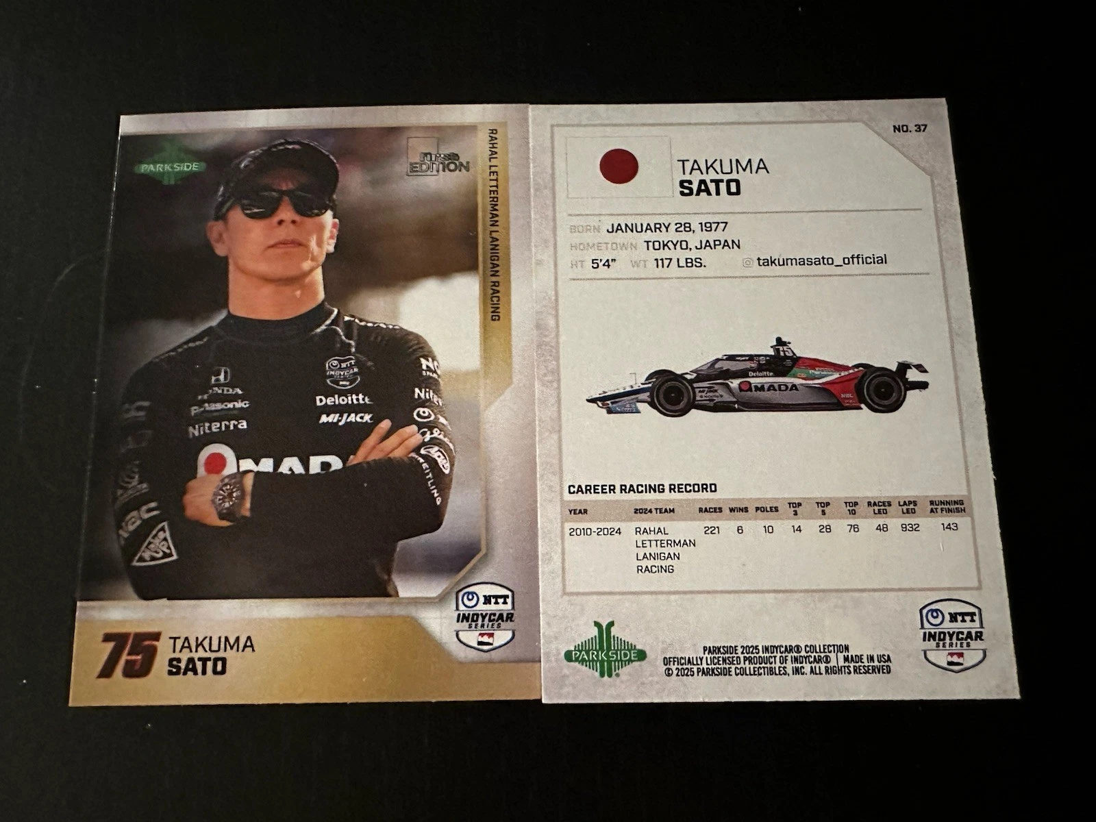 2025 Parkside First Edition Indy Car Trading Card 500 Takuma Sato ...