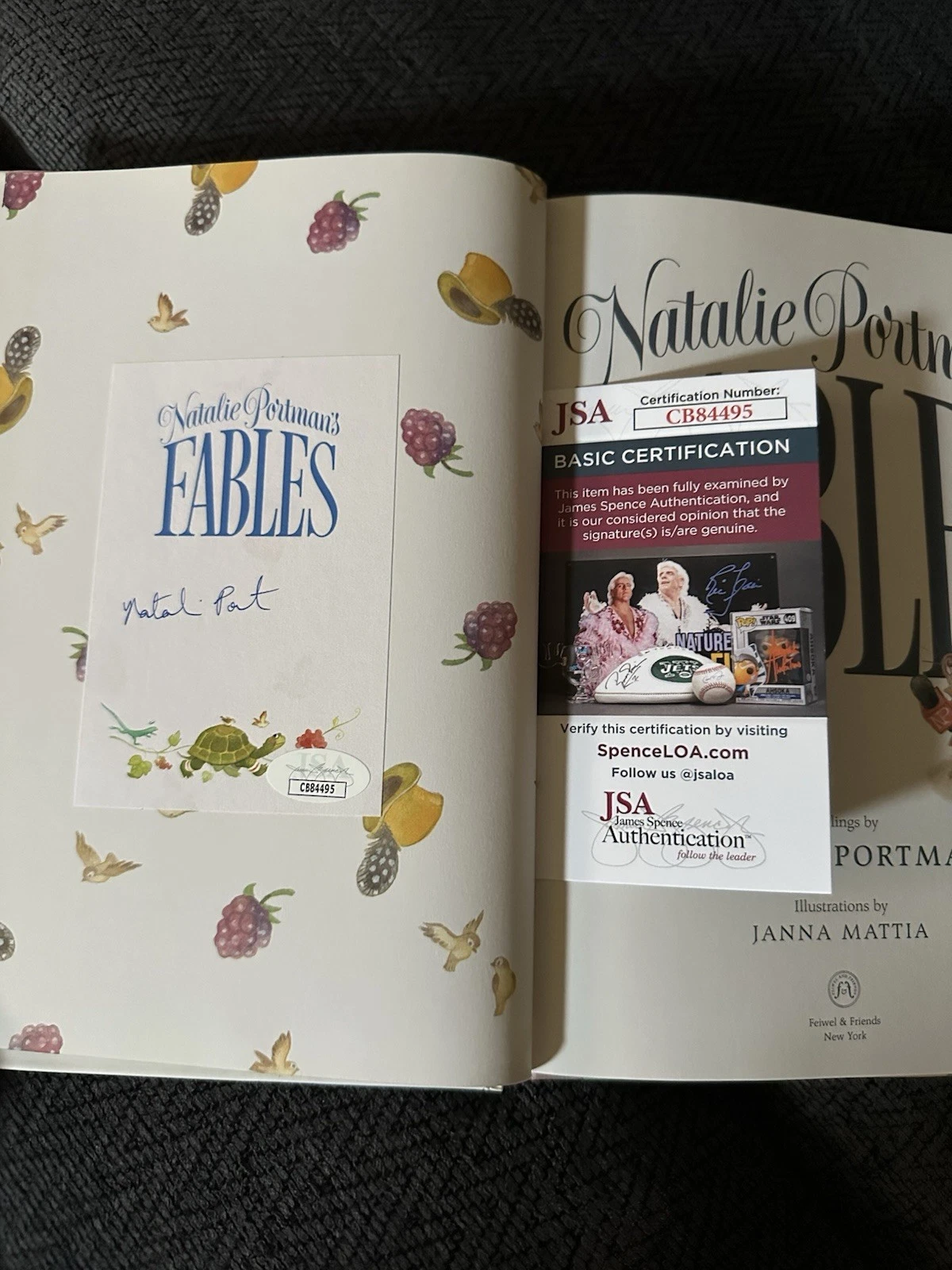 Natalie Portman SIGNED Fables Book Hardcover JSA Authenticated COA ...