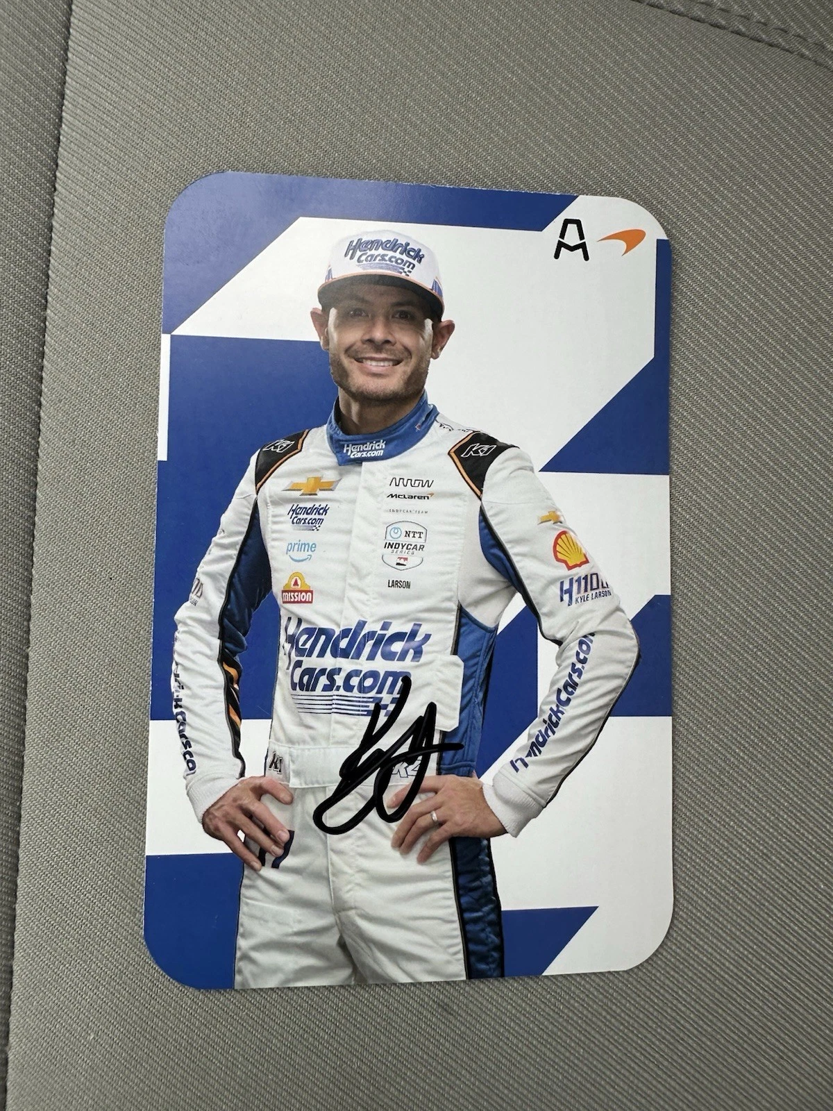 Kyle Larson Indy 500 Signed Car Promo Hero Card Autographed 2025 ...
