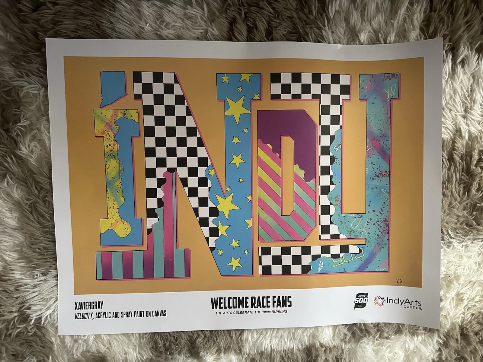 2025 Indianapolis 500 Poster "Welcome Race Fans" Art Indy Car 109th ...