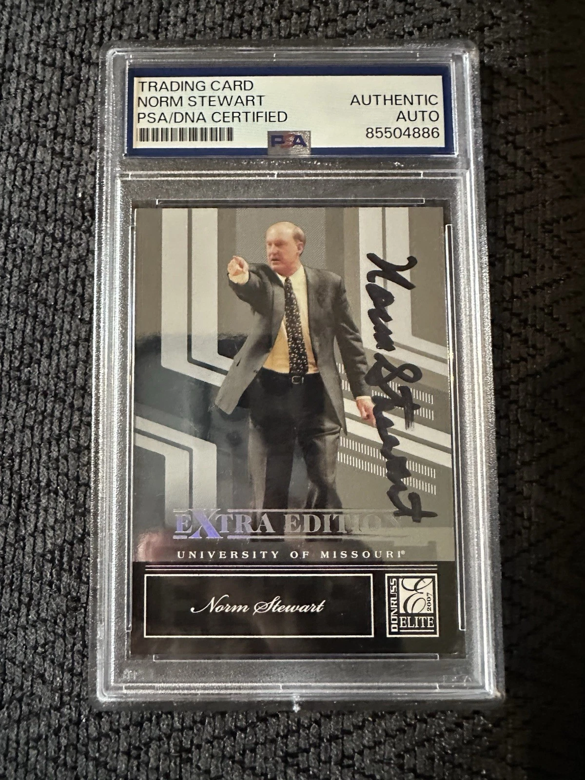 Norm Stewart Signed 2007 Donruss Elite Extra #73 Card PSA /DNA Slab COA ...