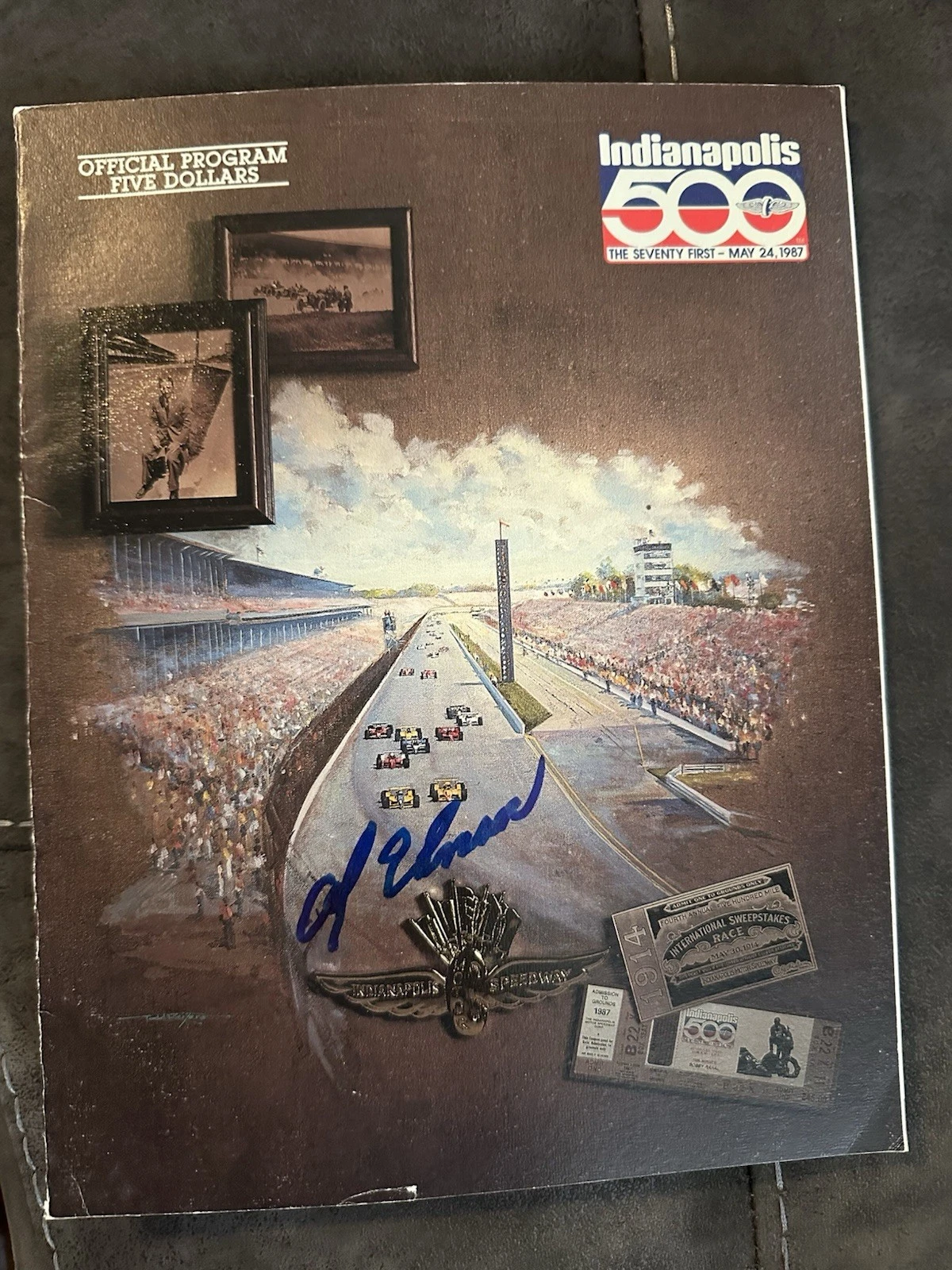 1987 Indy 500 Program Signed By Winner Al Unser Autographed | Autographia