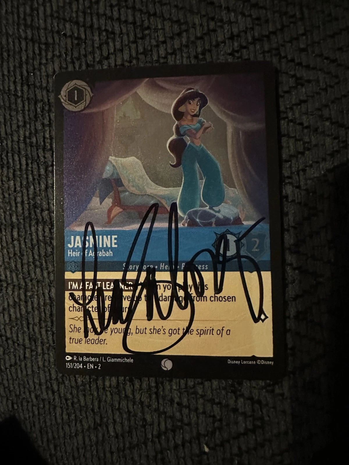 Lea Salonga Signed Trading Card Disney Jasmine Aladdin | Autographia