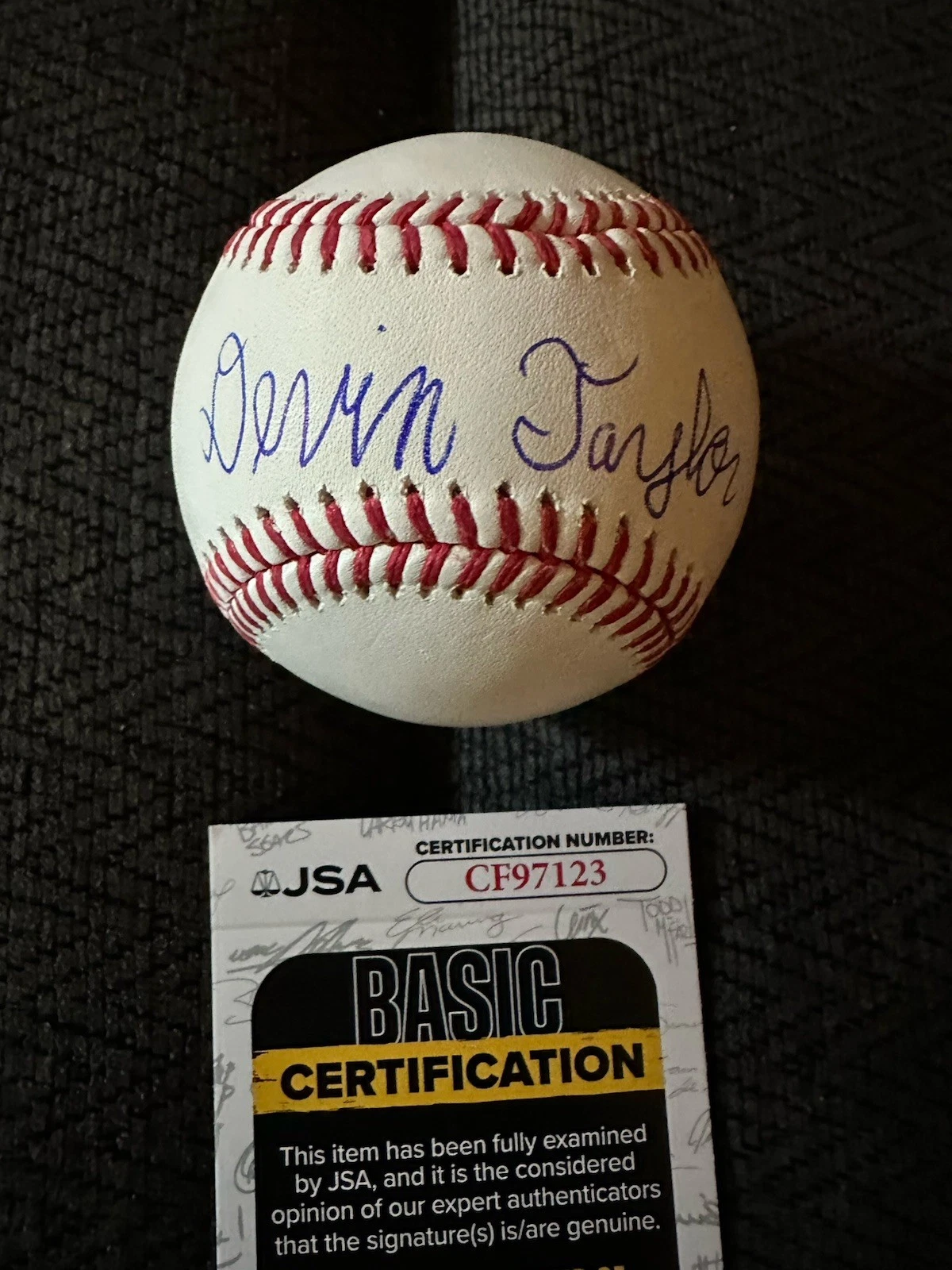 Devin Taylor Signed Authentic Baseball ROMLB JSA Authenticated COA IU ...