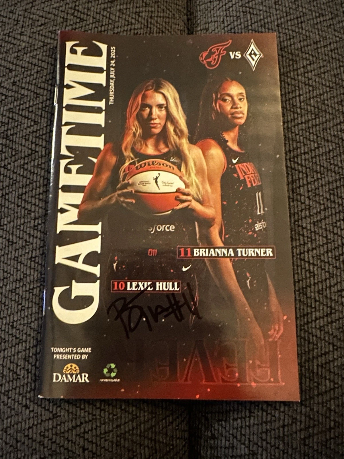 July 24, 2025 Indiana Fever Gametime Program Magazine Signed Brianna ...