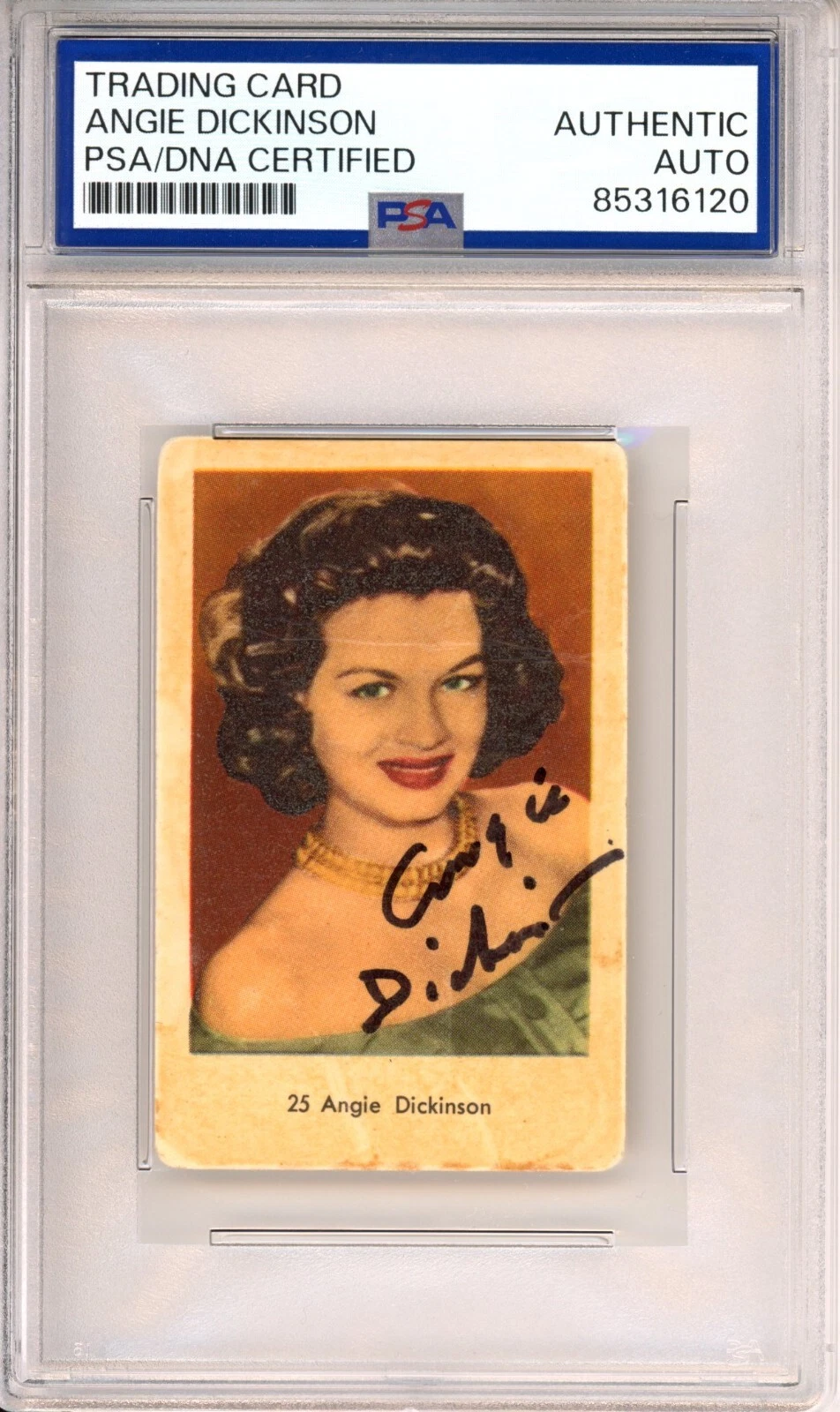Angie Dickinson SIGNED 1950’s Vintage Dutch Trading Card PSA DNA COA ...