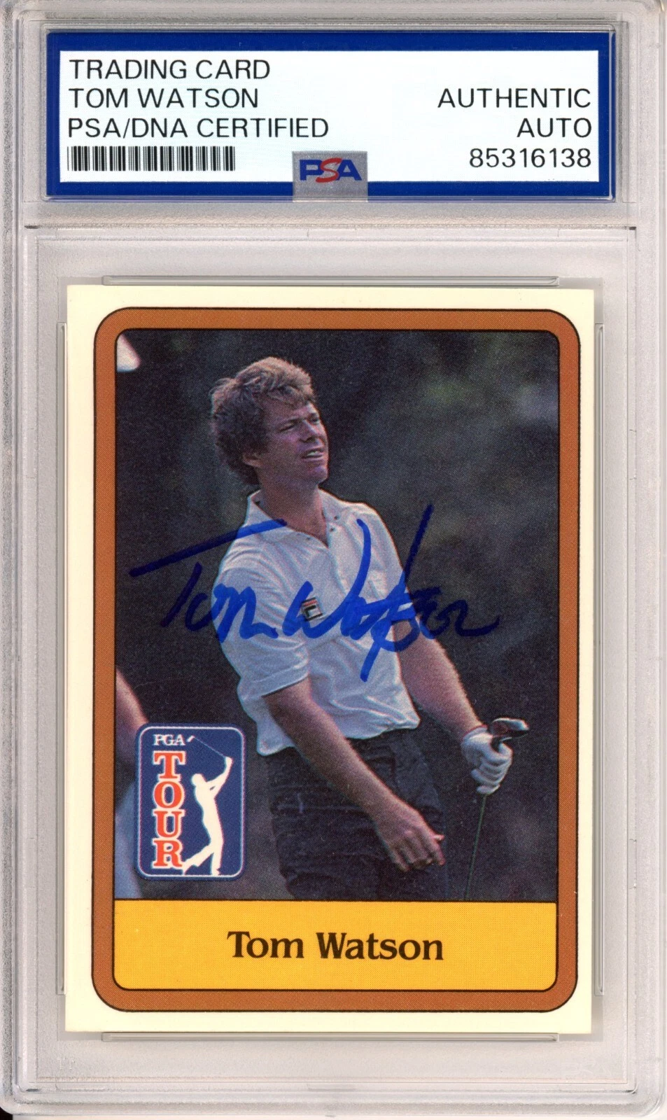 1981 DONRUSS GOLF PGA TOUR HOF RC TOM WATSON SIGNED CARD PSA DNA COA ...