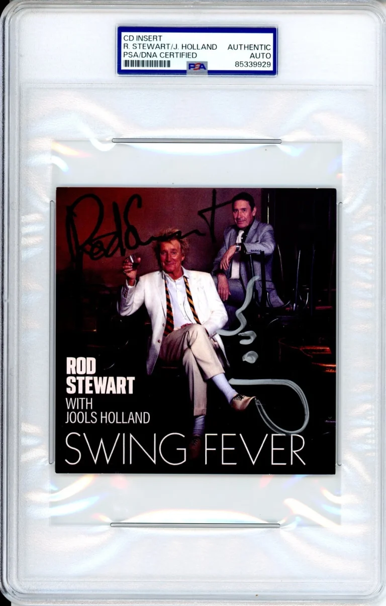 SIGNED Rod Stewart & Jools Holland Swing Fever Album CD Cover Card PSA ...