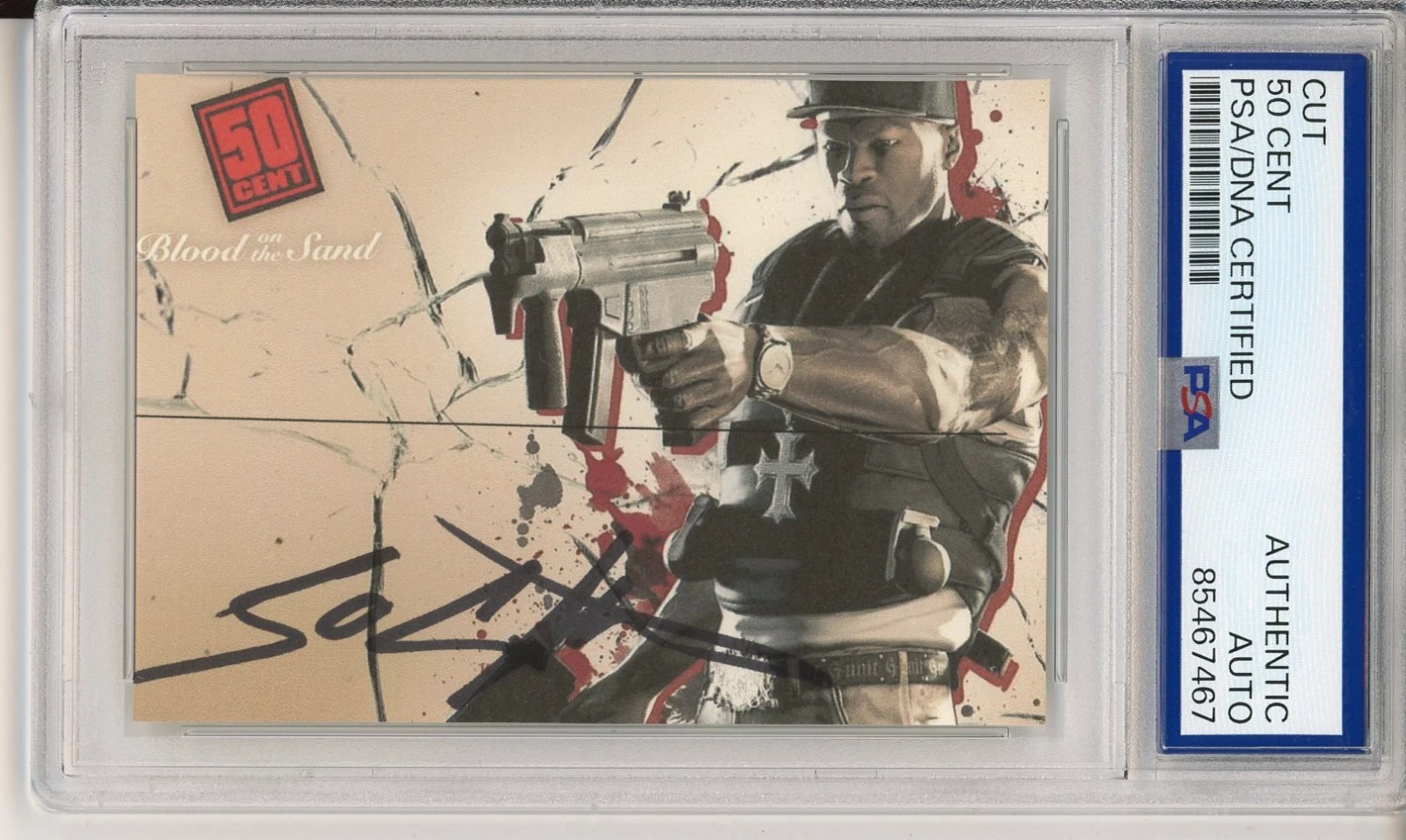 50 Cent Curtis Jackson SIGNED Blood Sand Cut Signature PSA DNA COA ...