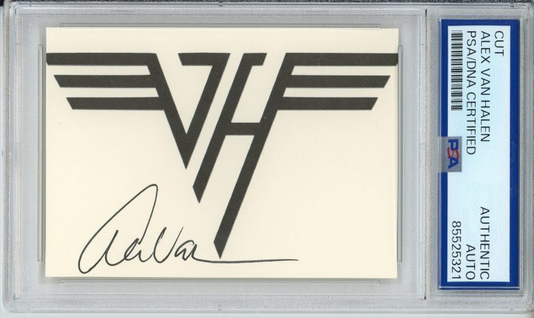 Alex Van Halen Logo SIGNED Cut Signature AUTOGRAPH PSA DNA COA ...