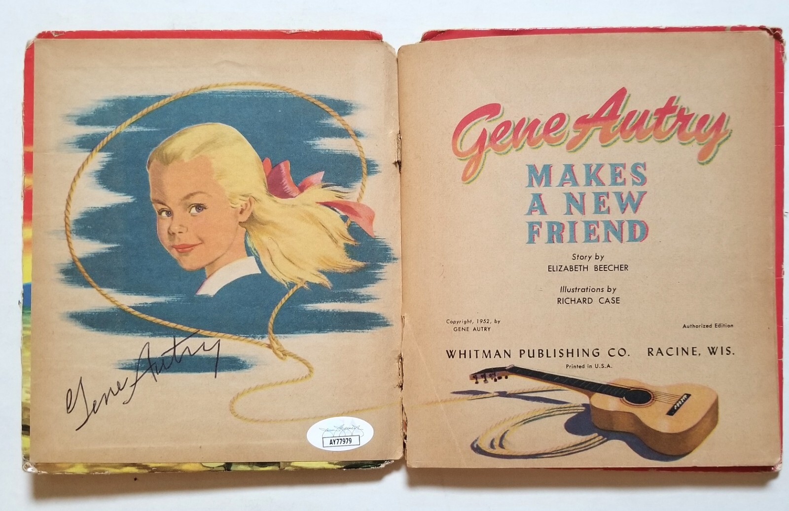Gene Autry REAL hand SIGNED Makes A New Friend Children's Book JSA COA ...
