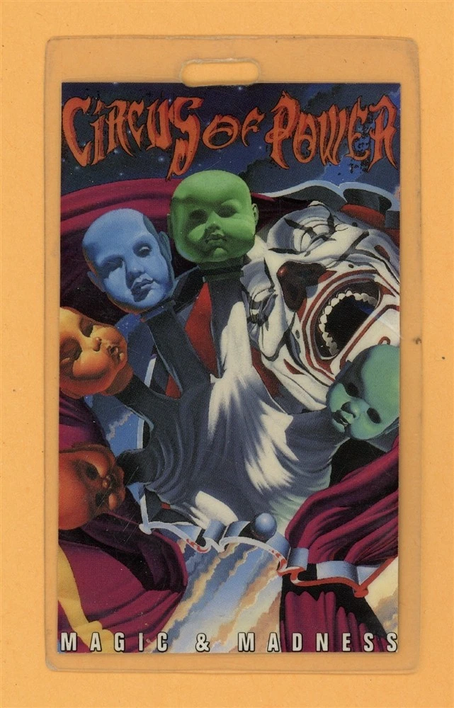 Circus of Power 1993 Magic & Madness Tour Laminated Backstage Pass ...