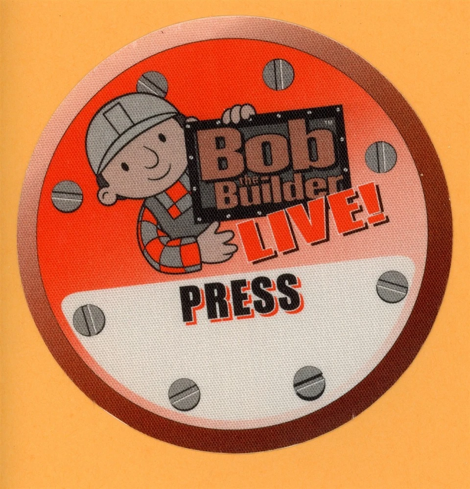 Bob the Builder Live! Concert Tour PRESS Backstage Pass Orange ...