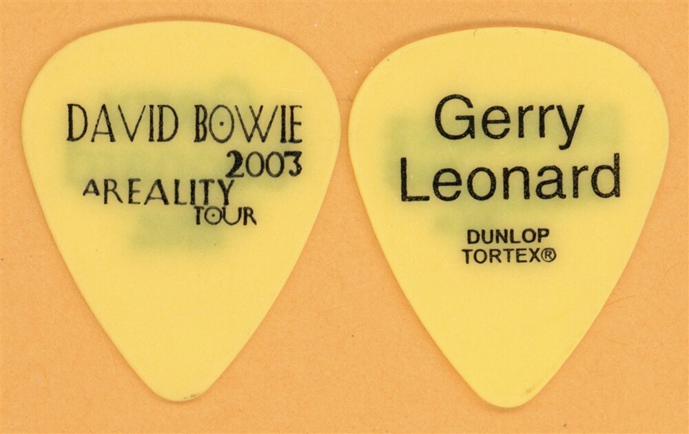 David Bowie Gerry Leonard Vintage Guitar Pick - 2003 A Reality Tour | Autographia