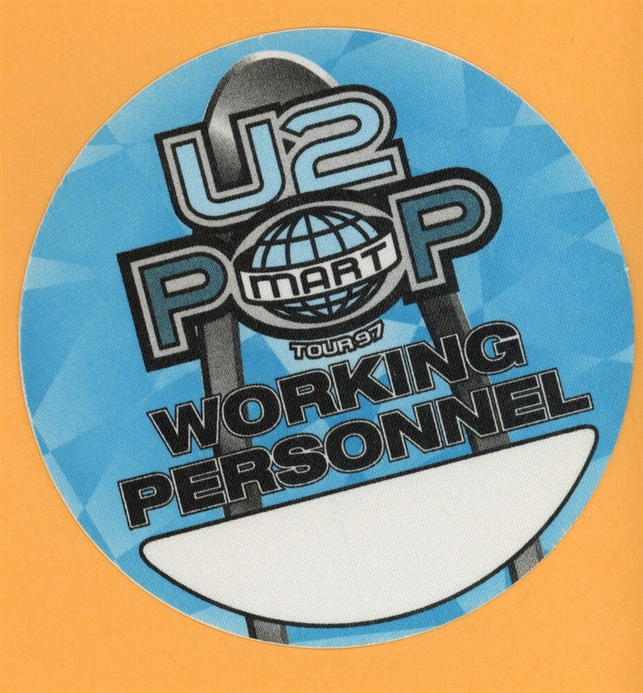U2 Bono Edge Working Vintage Satin Backstage Pass - 1997 Pop Mart Tour ...