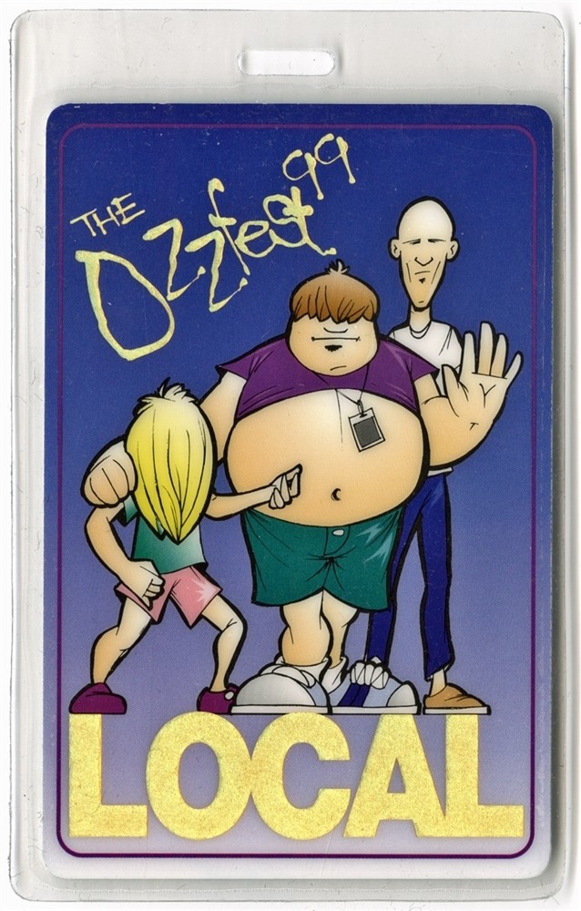 Ozzfest 1999 Laminated Backstage Pass Black Sabbath Deftones Slayer ...