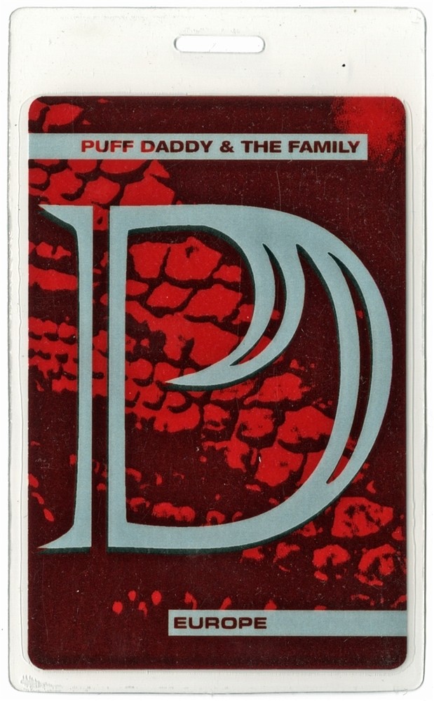 Puff Daddy 2000's Laminated Backstage Pass Europe Tour P Diddy Sean ...