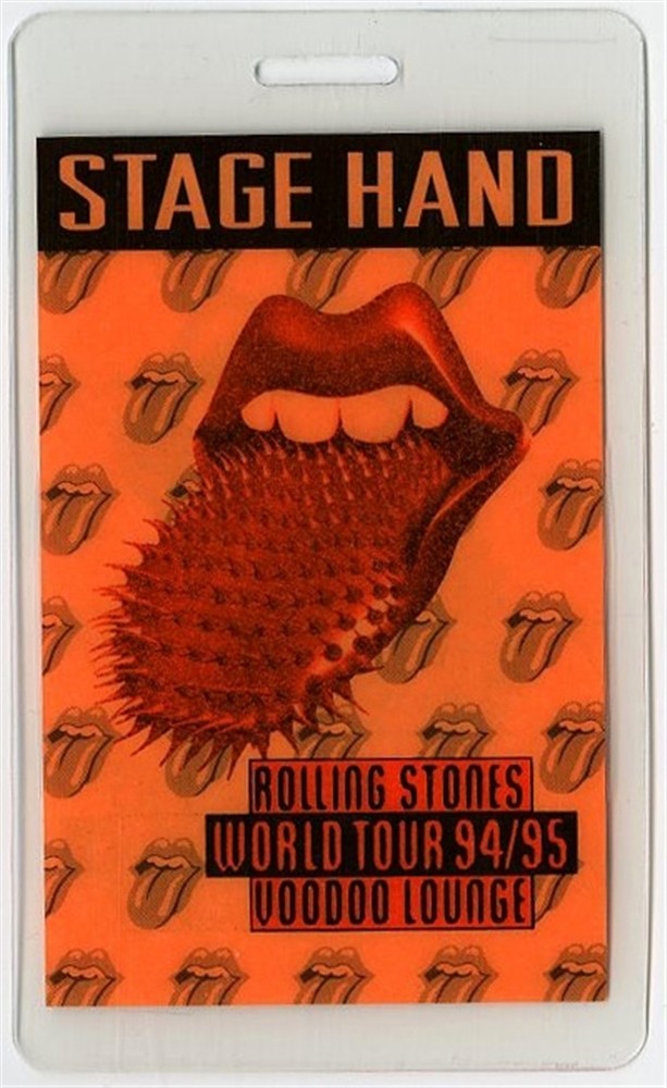Rolling Stones 1994 Voodoo Lounge Concert Tour Laminate Backstage Pass ...