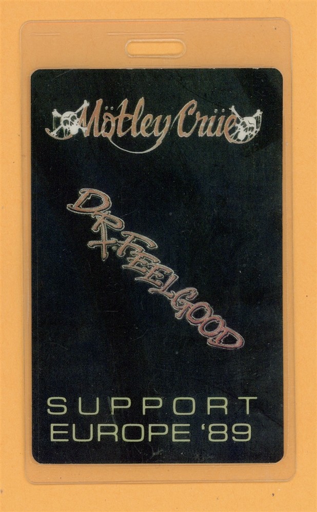 Motley Crue 1989 Dr. Feelgood Tour Support Laminated Backstage Pass ...