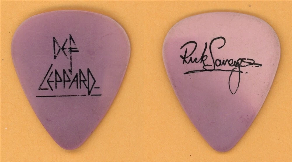 Def Leppard Rick Savage Vintage Guitar Pick - 1983 Pyromania Tour ...