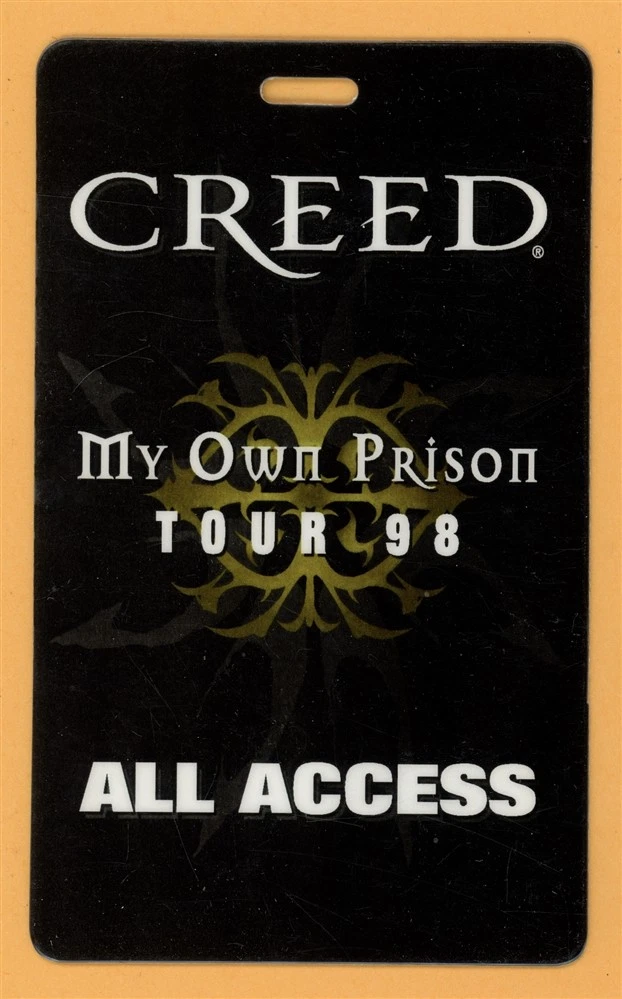 Creed 1998 My Own Prison Tour All Access Laminated Backstage Pass ...