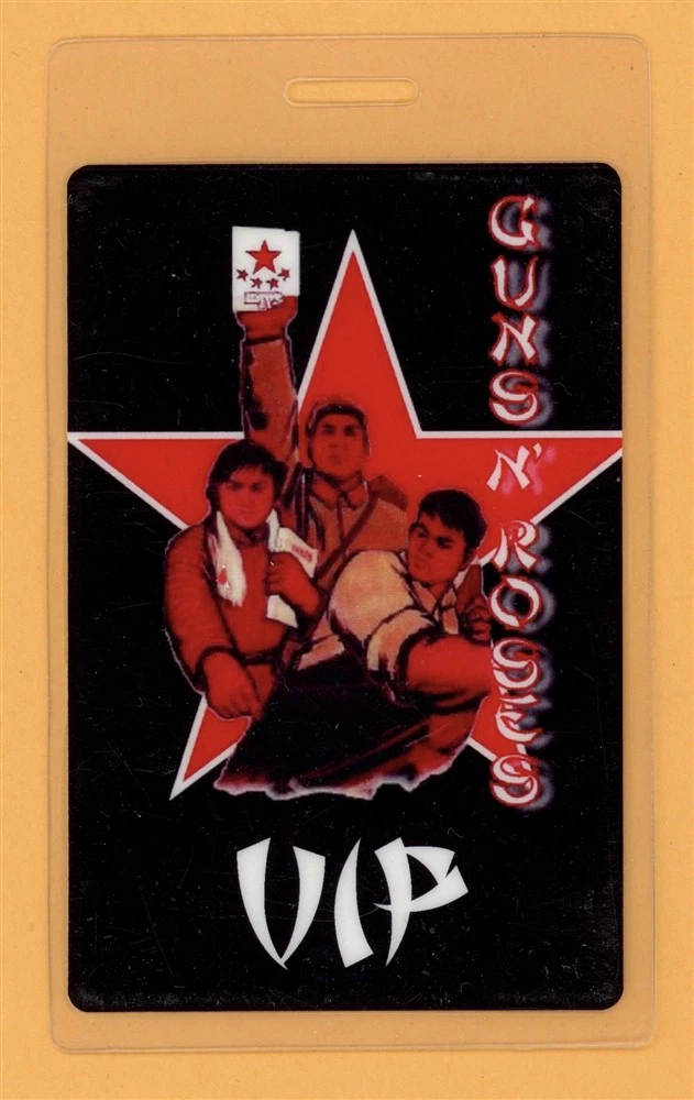 Guns N Roses 2002 Chinese Democracy Tour VIP Laminated Backstage Pass ...