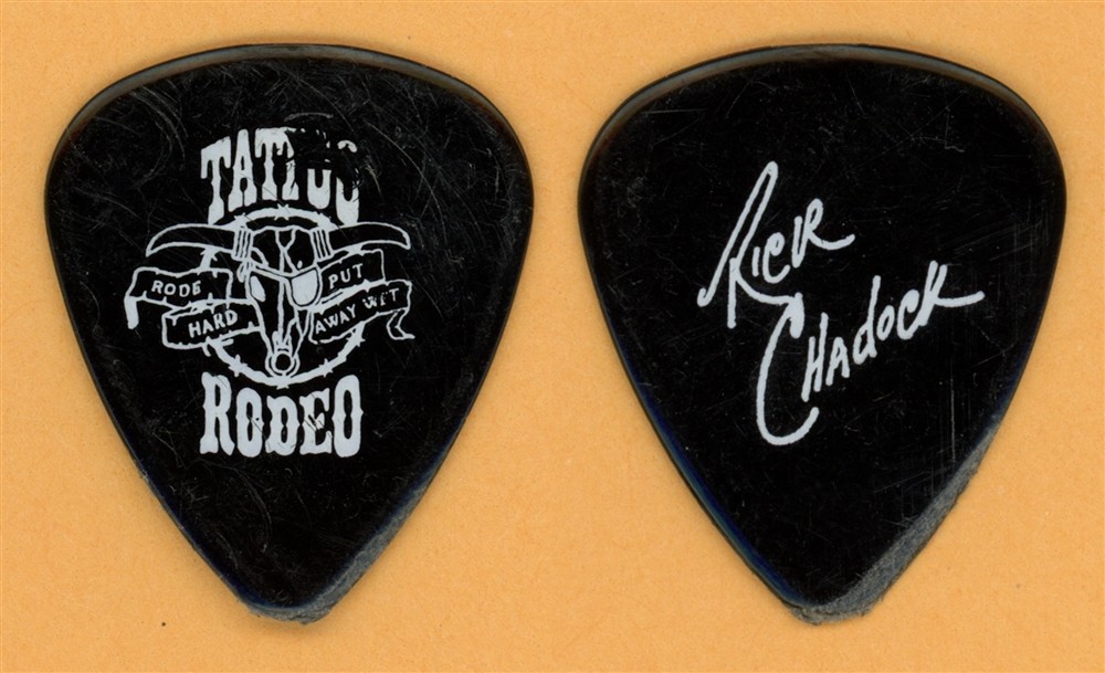 Tattoo Rodeo Rick Chadock Signature Black Guitar Pick - 1991 Tour ...