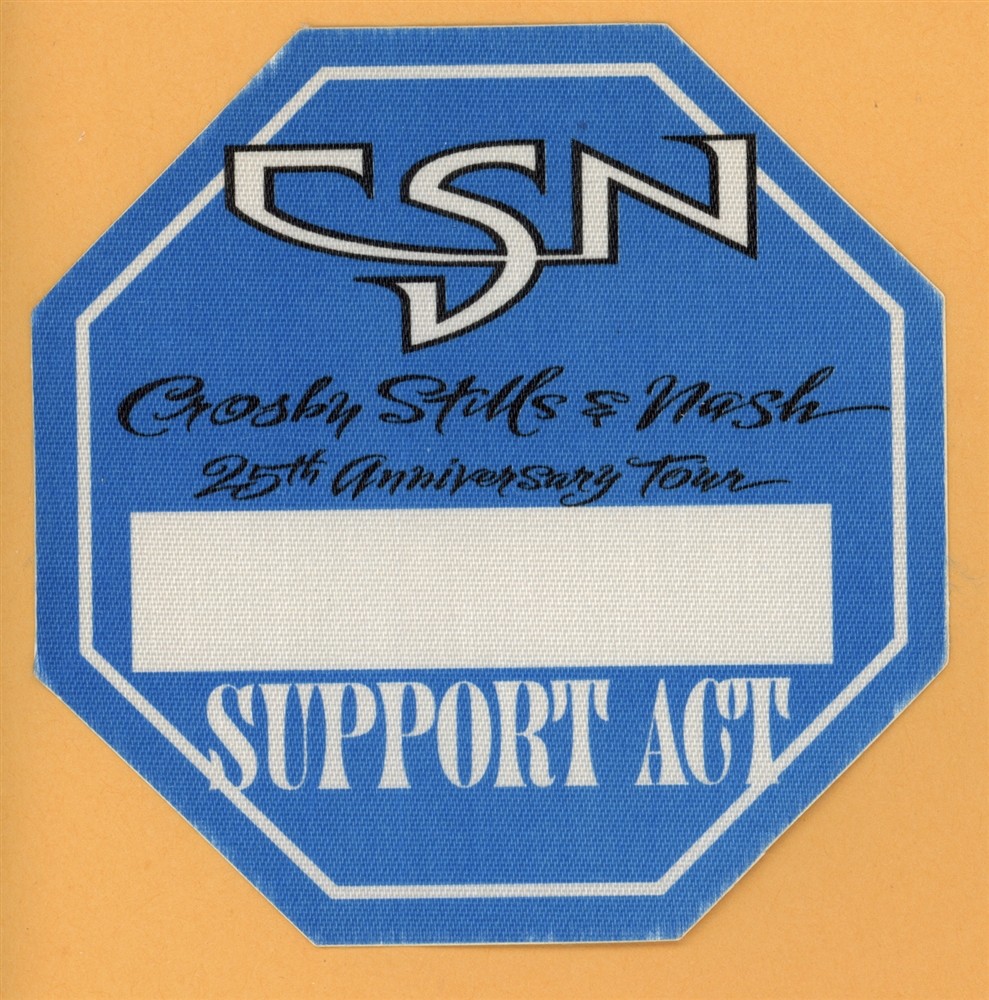Crosby, Stills & Nash 1994 25th Anniversary Tour SUPPORT Backstage Pass | Autographia
