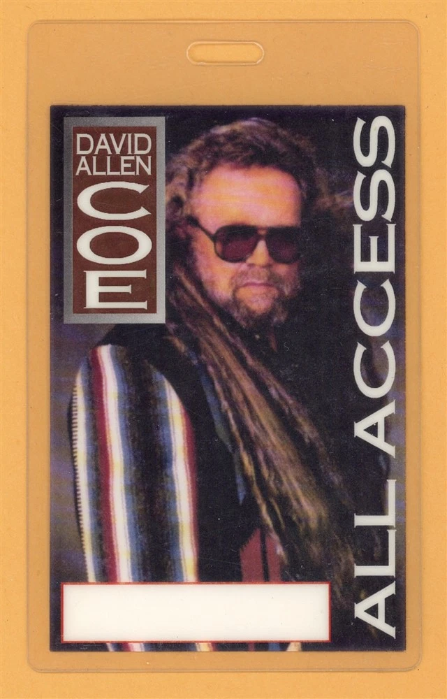 David Allen Coe 1994 Perfect Western Tour All Access Laminated ...