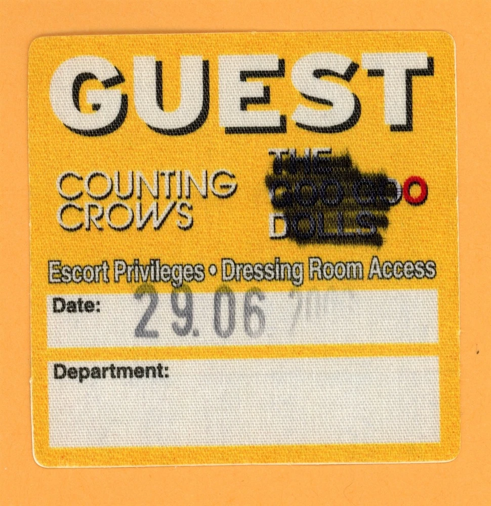 Goo Goo Dolls Counting Crows Satin Cloth Backstage Pass - 2003 Tour ...