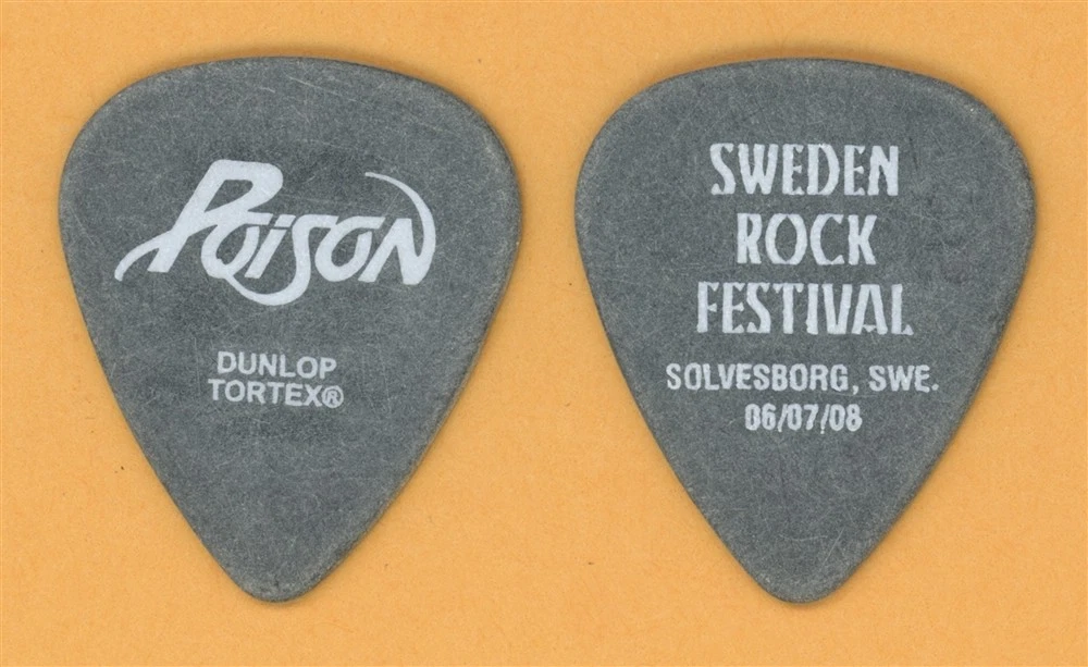 Poison CC DeVille Vintage Guitar Pick - 2008 Swedish Rock Festival Tour ...