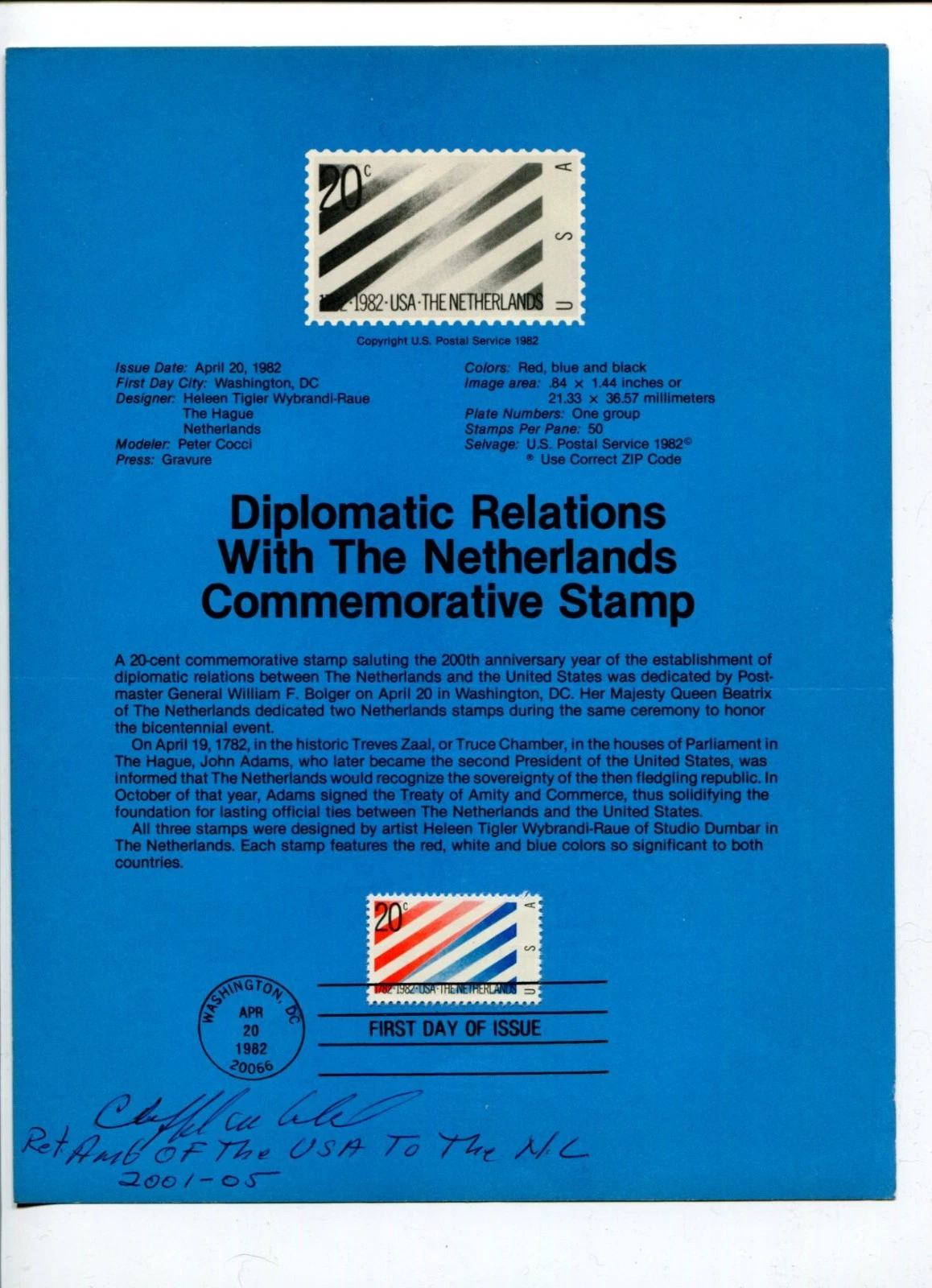 Clifford Sobel US Ambassador the Netherlands Brazil Signed Autograph ...
