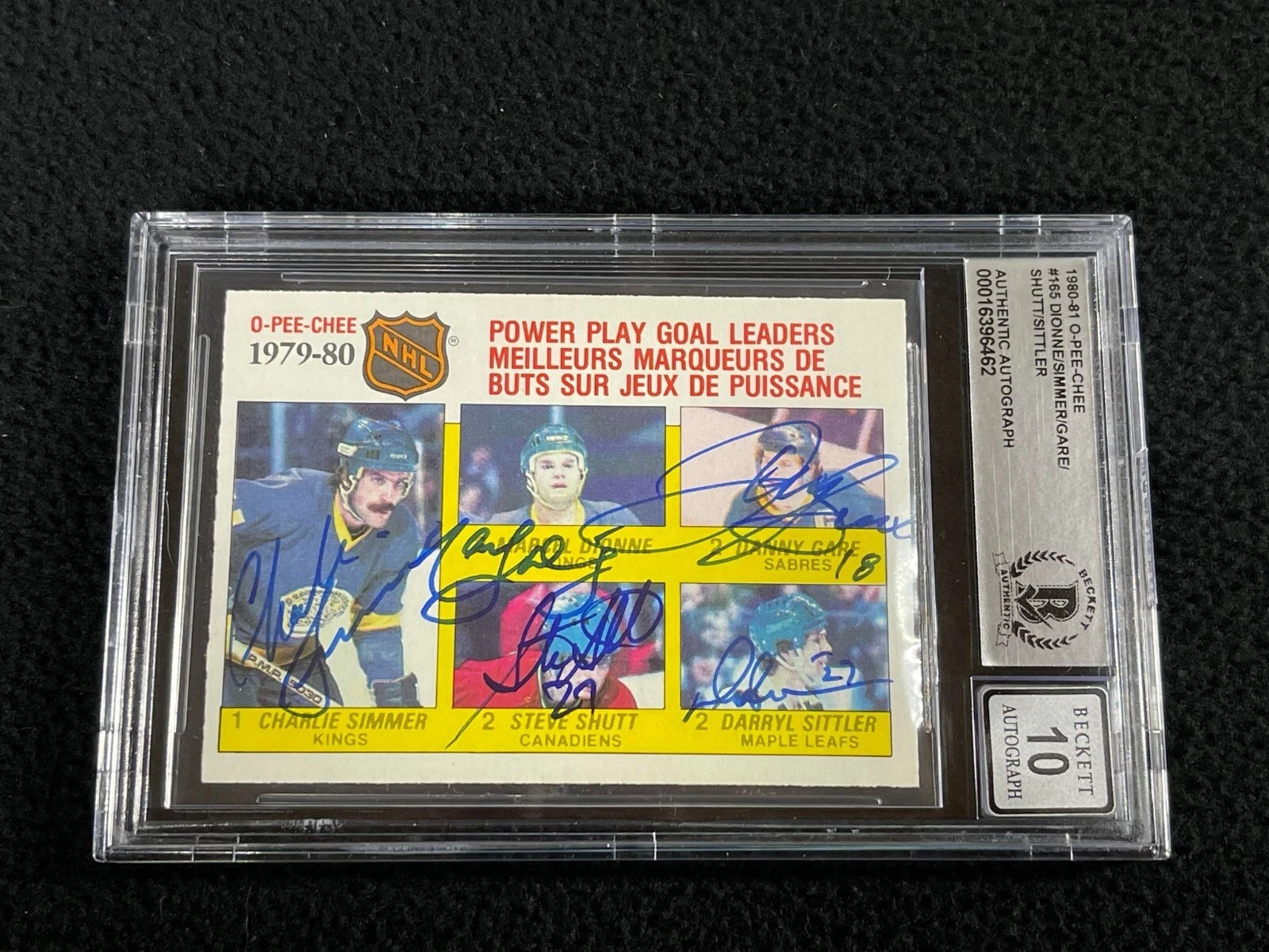 Simmer, Dionne, Gare, Shutt & Sittler Signed 1980-81 O-Pee-Chee Card ...